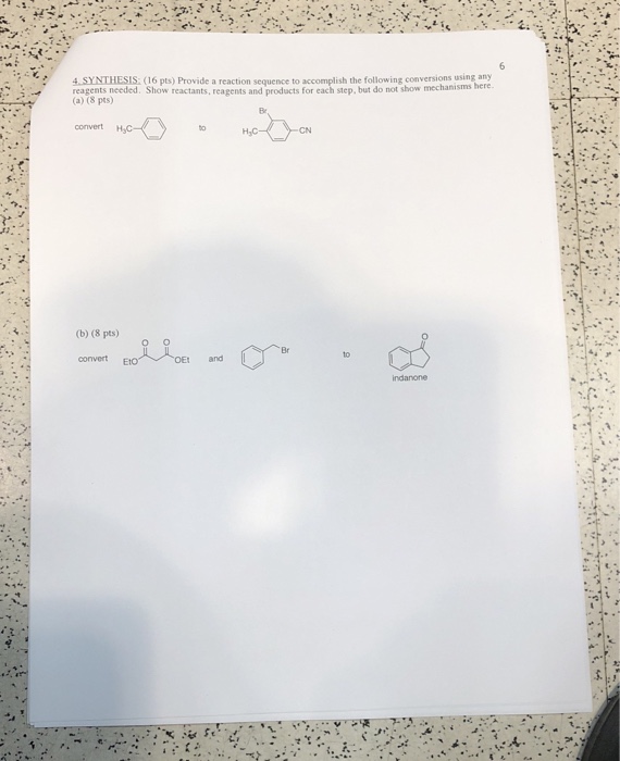 Solved Provide a reaction sequence to accomplish the | Chegg.com