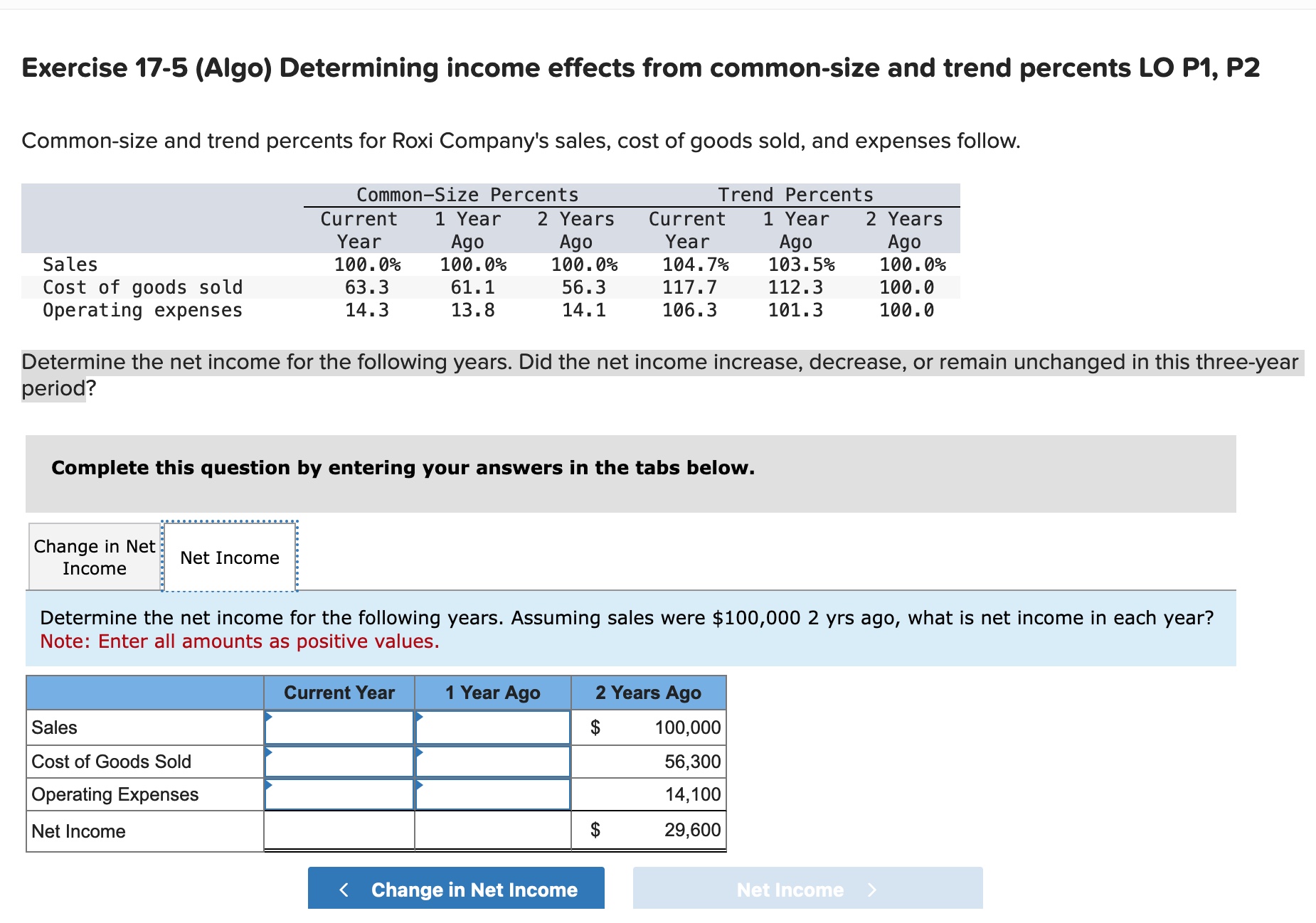 Solved Exercise 17-5 (Algo) Determining income effects from | Chegg.com