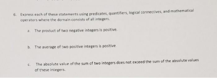 Solved Using Predicates Quantifiers Logical Connectives