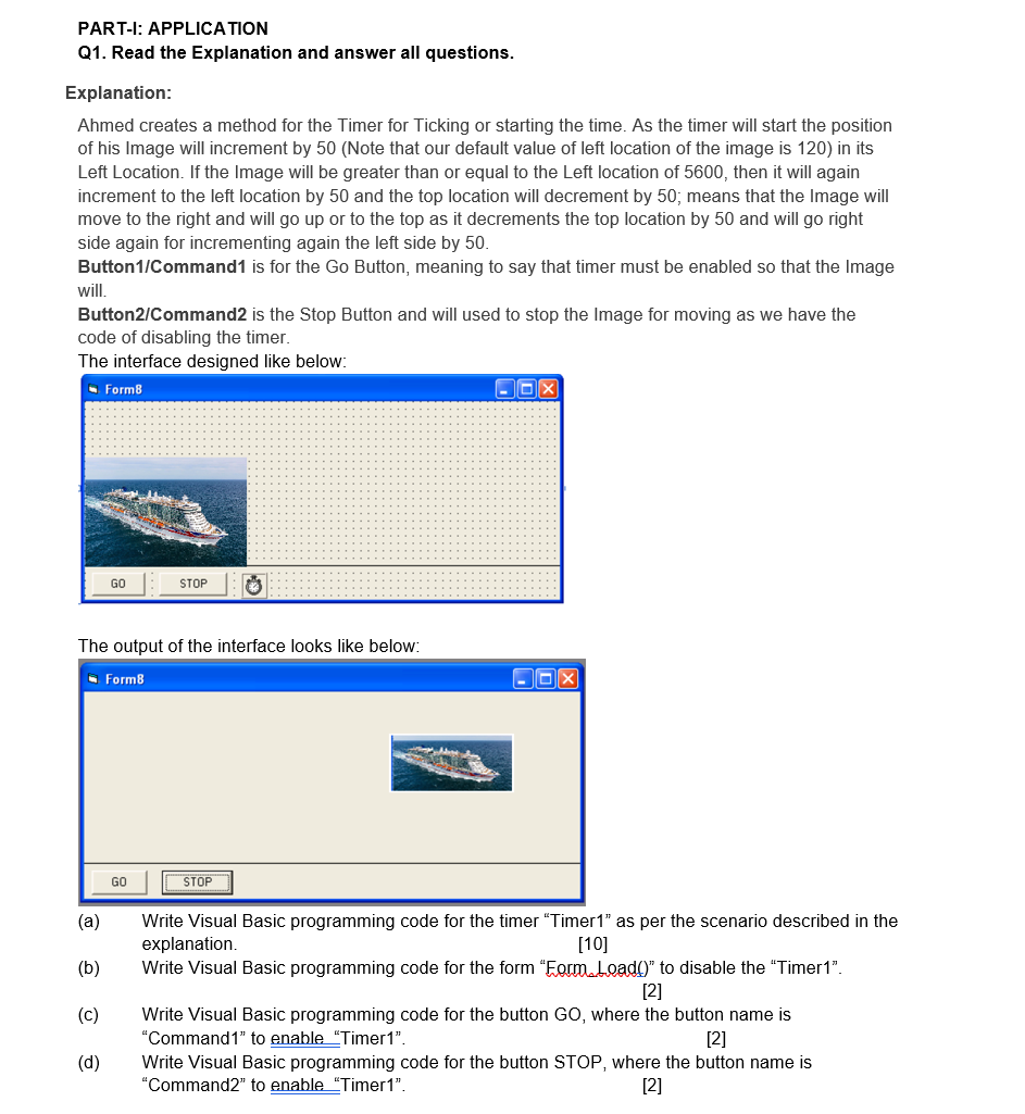 Solved PART-I: APPLICATION Q1. Read the Explanation and | Chegg.com