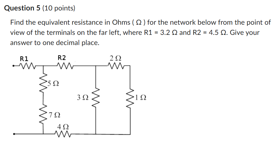 Solved Question 5 (10 points)Find the equivalent resistance | Chegg.com Solved Question 5 (10 points)Find the equivalent resistance | Chegg.com