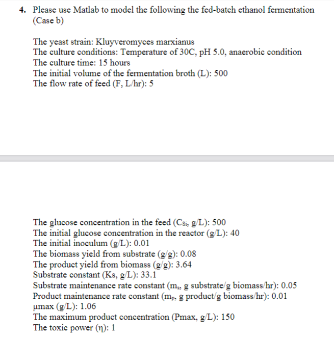 4. Please use Matlab to model the following the | Chegg.com
