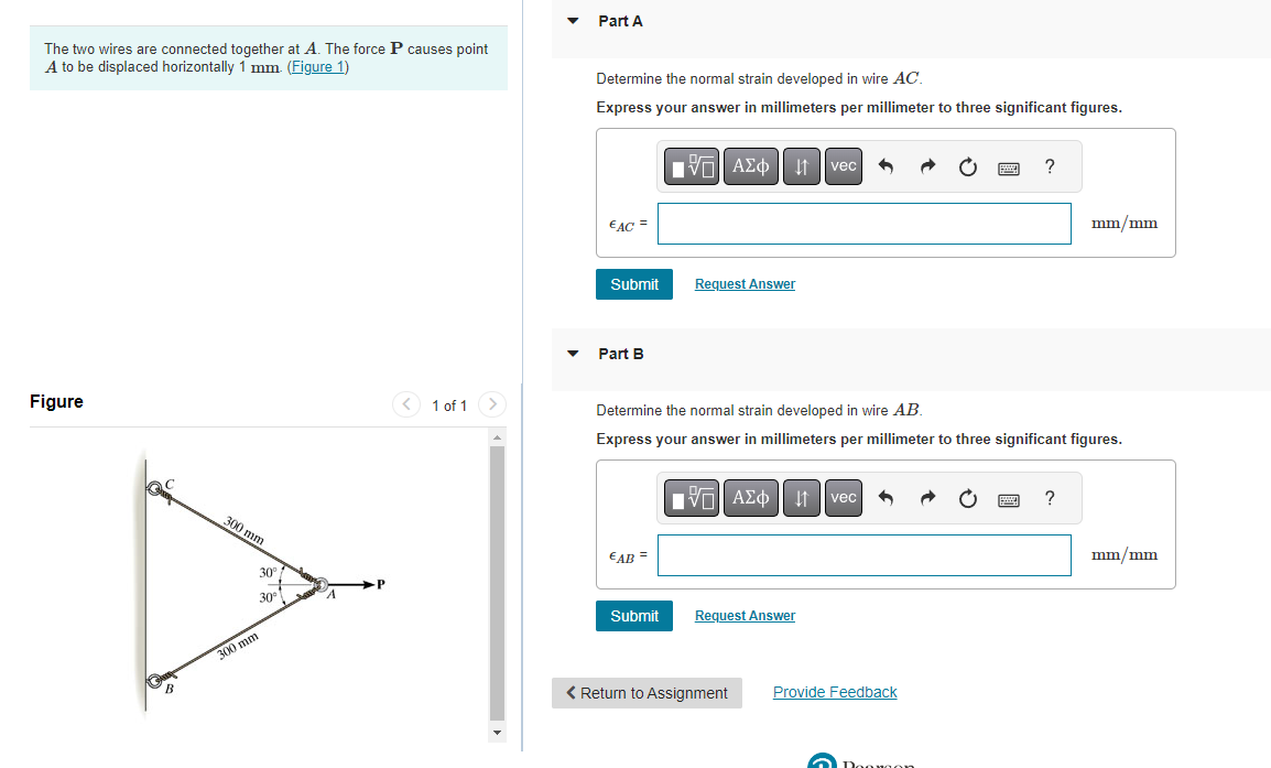 Solved The two wires are connected together at A. The force | Chegg.com