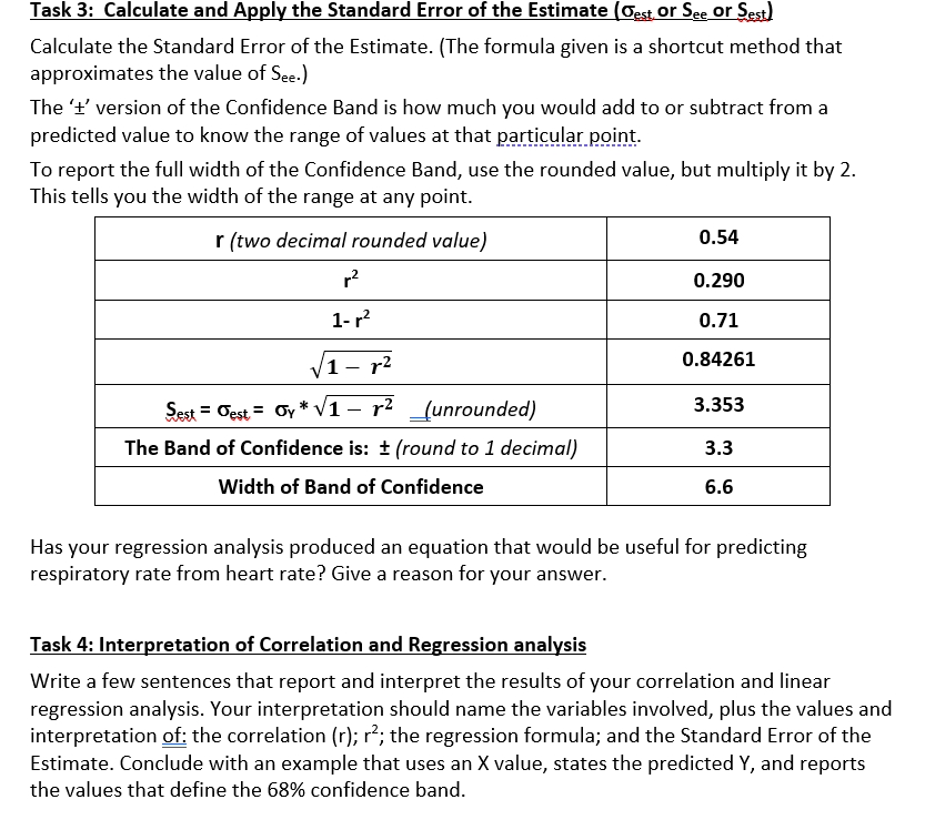 Solved Task 3: Calculate and Apply the Standard Error of the | Chegg.com