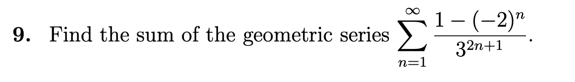 Solved Find the sum of the geometric series | Chegg.com