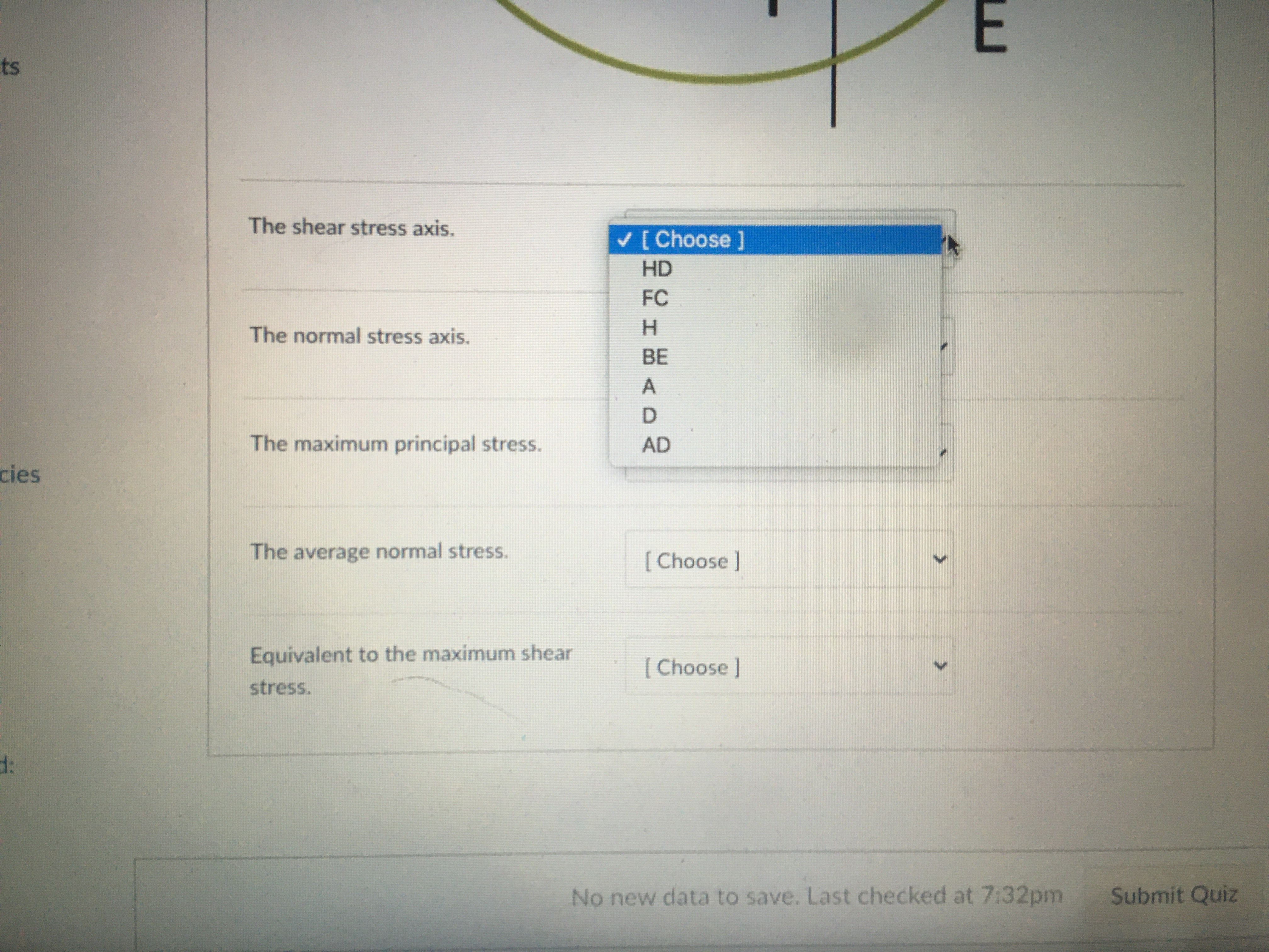 Solved Use this diagram to identify parts of Mohr's Circle | Chegg.com