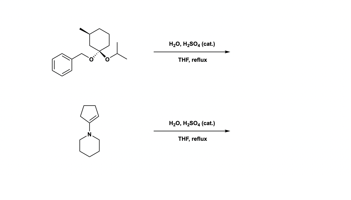 Solved H20, H2SO4 (cat.) THF, reflux H20, H2SO4 (cat.) THF, | Chegg.com