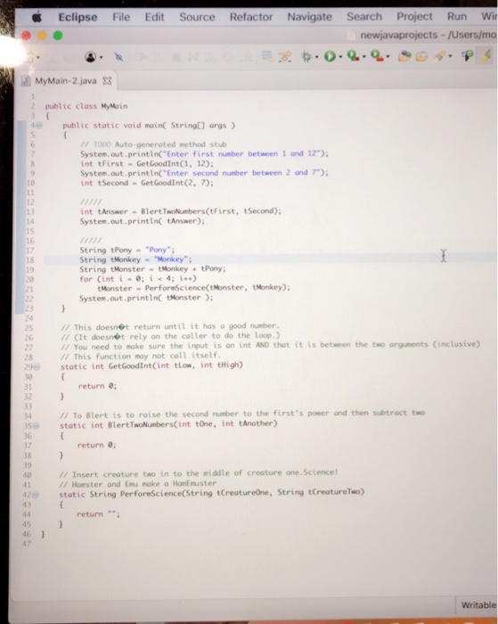 Solved Eclipse File Edit Source Refactor Navigate Search | Chegg.com