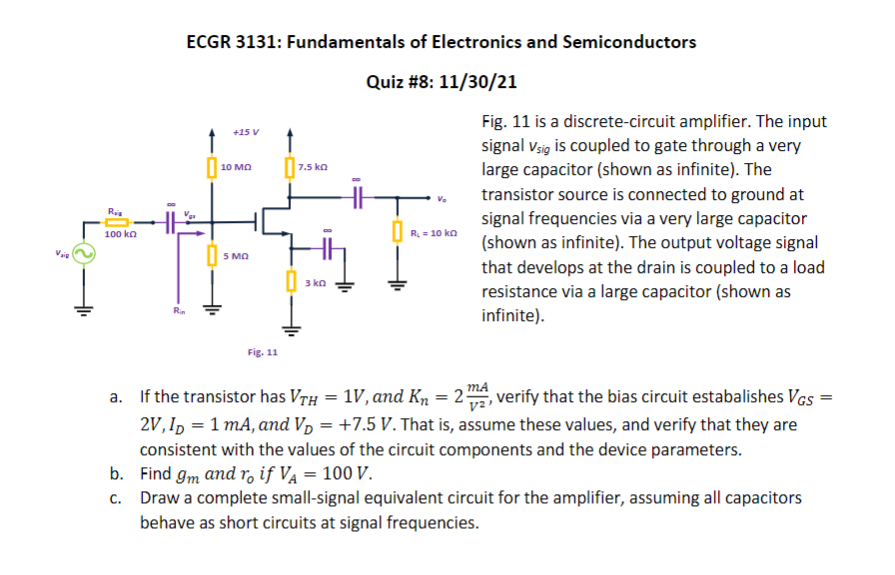 Solved ECGR 3131: Fundamentals of Electronics and | Chegg.com