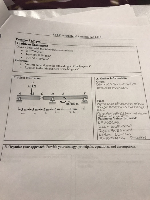 Solved CE 461- Structural Analysis, Fall 2018 Problem 3 (25 | Chegg.com