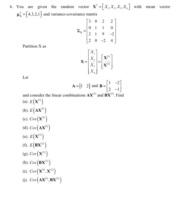 Solved You are given the random vector X^T = [X_1, X_2, X_3, | Chegg.com