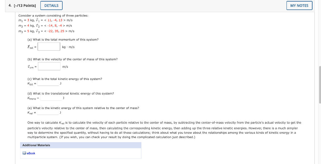 Solved Consider a system consisting of three particles: m1=3 | Chegg.com