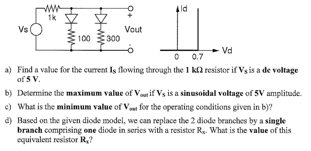 Solved Find Is, max and min of Vout, and equivalent | Chegg.com