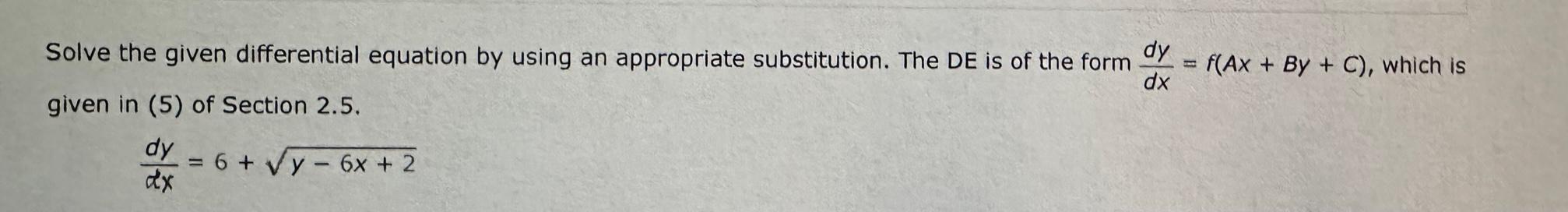 Solved Solve the given differential equation by using an | Chegg.com