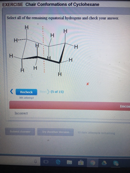 Solved EXERCISE Chair Conformations of Cyclohexane Select | Chegg.com