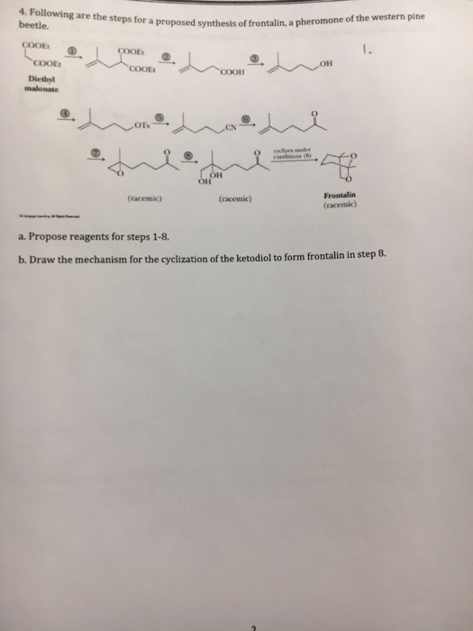 Solved 4. Following are the steps for a proposed synthesis | Chegg.com