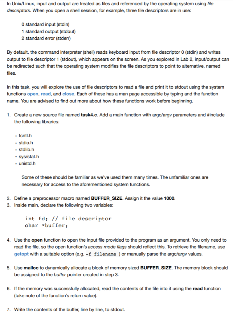 Solved In Unix/Linux, input and output are treated as files | Chegg.com