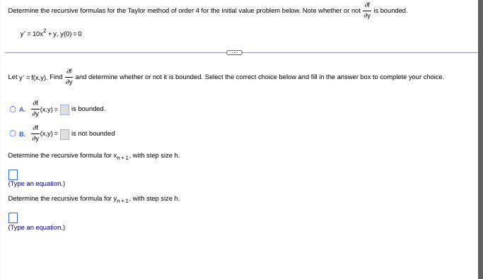 Solved of Determine the recursive formulas for the Taylor | Chegg.com