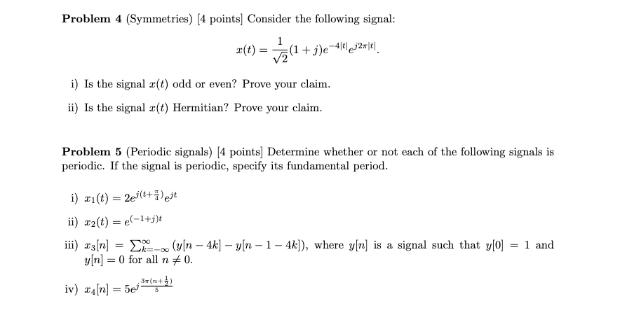 Solved Problem 4 (Symmetries) (4 points) Consider the | Chegg.com