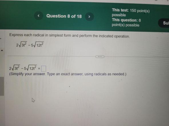 Solved Express each radical in simplest form and perform the | Chegg.com
