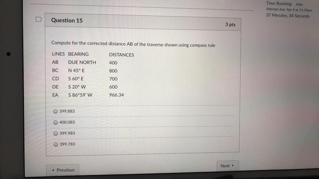 Solved Time Running: Hide Attempt due: Apr 4 at 11:59pm 37 | Chegg.com