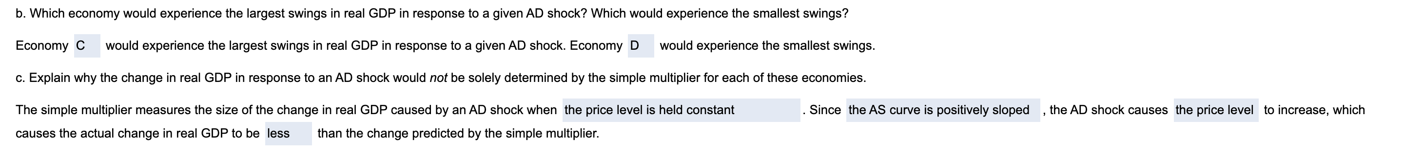 Solved Consider the accompanying sets of values for MPC, t, | Chegg.com