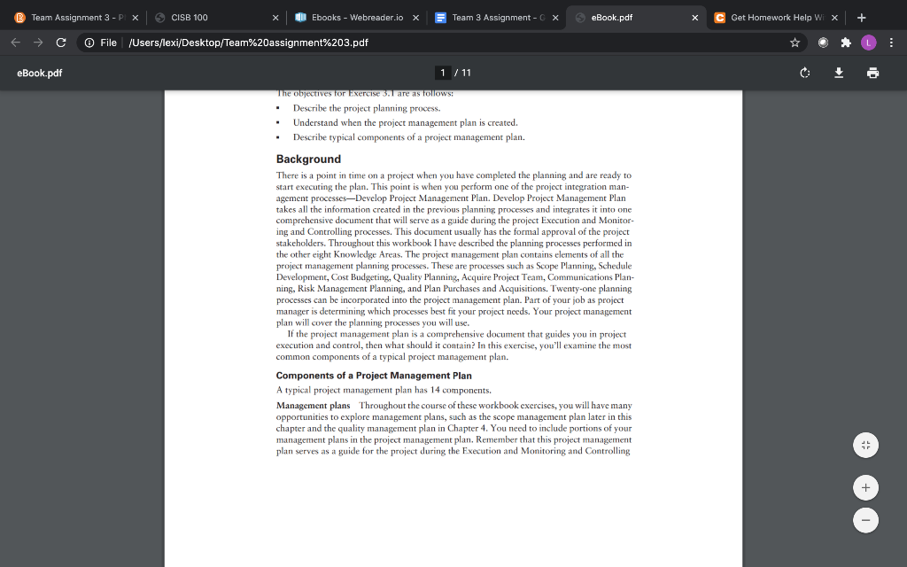 Solved Describe the Project Management process? Understand | Chegg.com