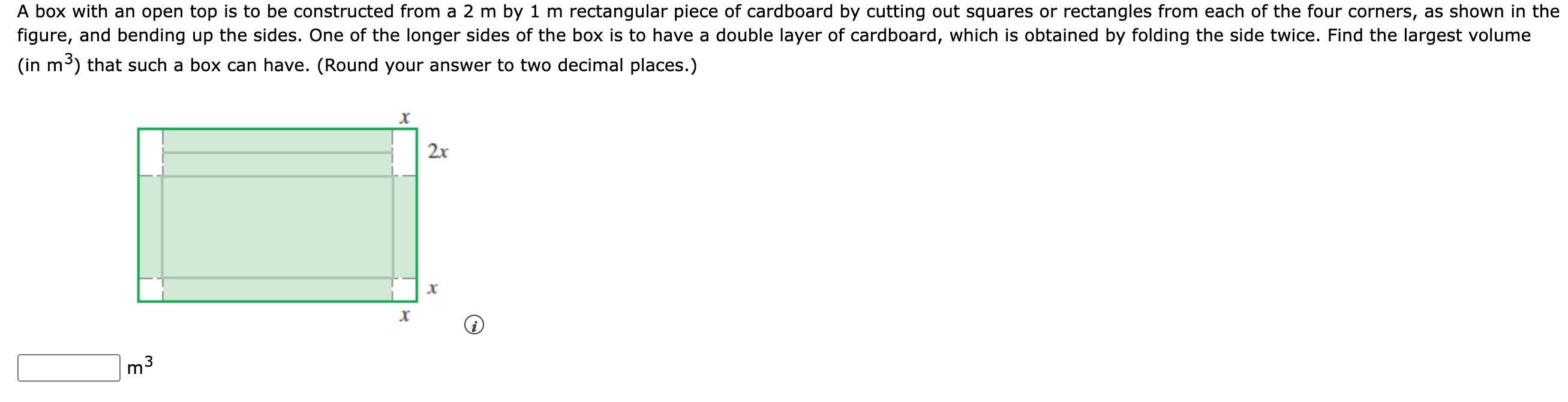 Solved A box with an open top is to be constructed from a 2 | Chegg.com