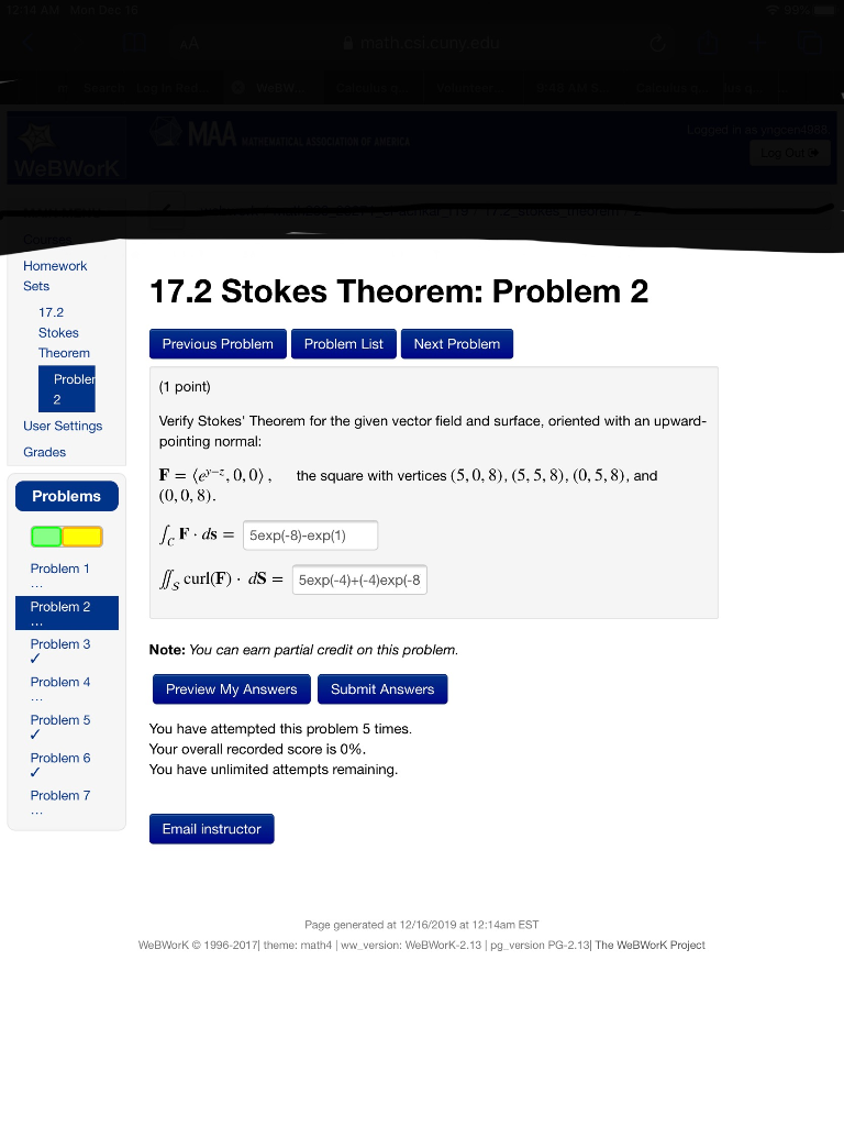 Solved Homework Sets 17.2 Stokes Theorem: Problem 2 17.2 | Chegg.com