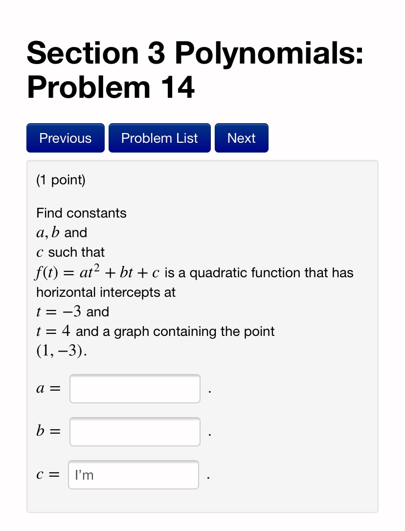 Solved Section 3 Polynomials: Problem 14 Previous Problem | Chegg.com