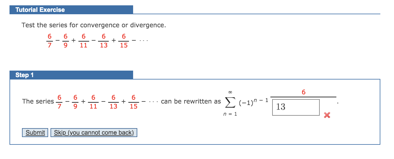 Solved Tutorial Exercise Test the series for convergence or | Chegg.com