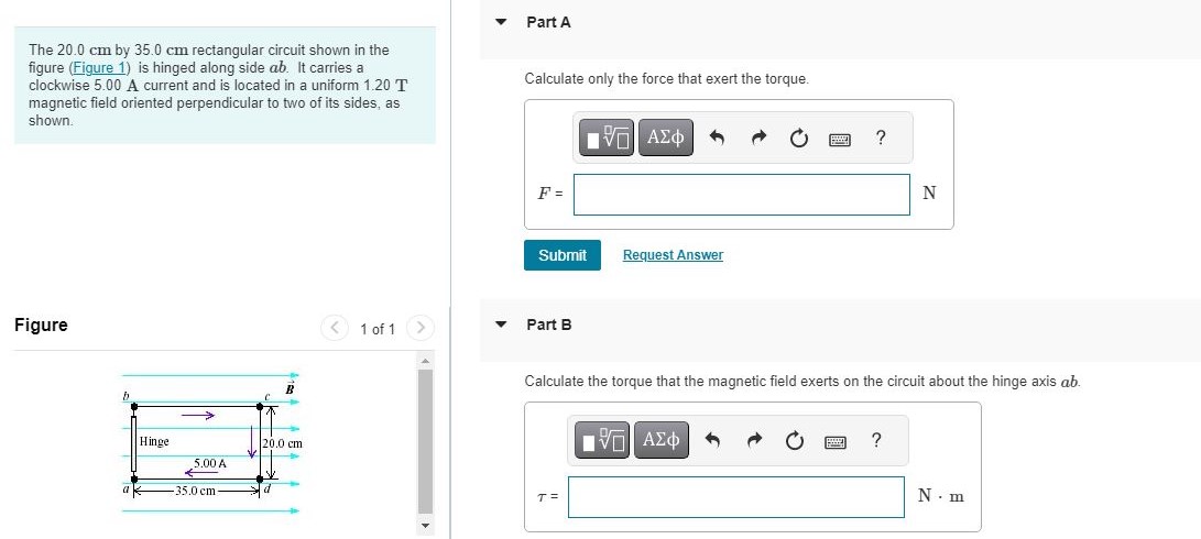 Solved The 20.0 cm by 35.0 cm rectangular circuit shown in | Chegg.com
