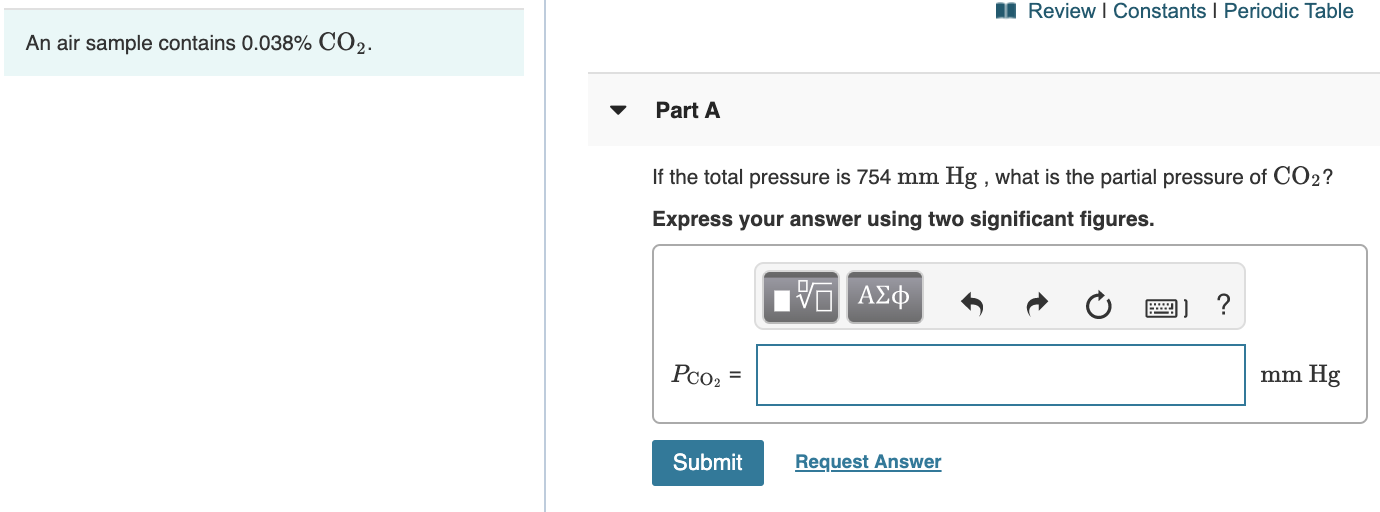 Solved A Review | Constants 1 Periodic Table An air sample | Chegg.com