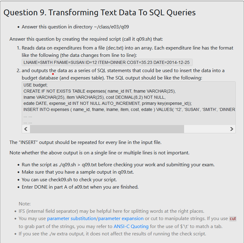Question 9. Transforming Text Data To SQL Queries | Chegg.com