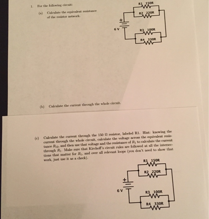 Solved For the following circuit: Calculate the equivalent | Chegg.com