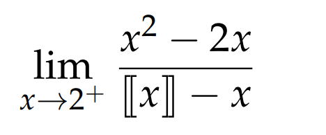 Solved limx→2+[[x]]−xx2−2x | Chegg.com