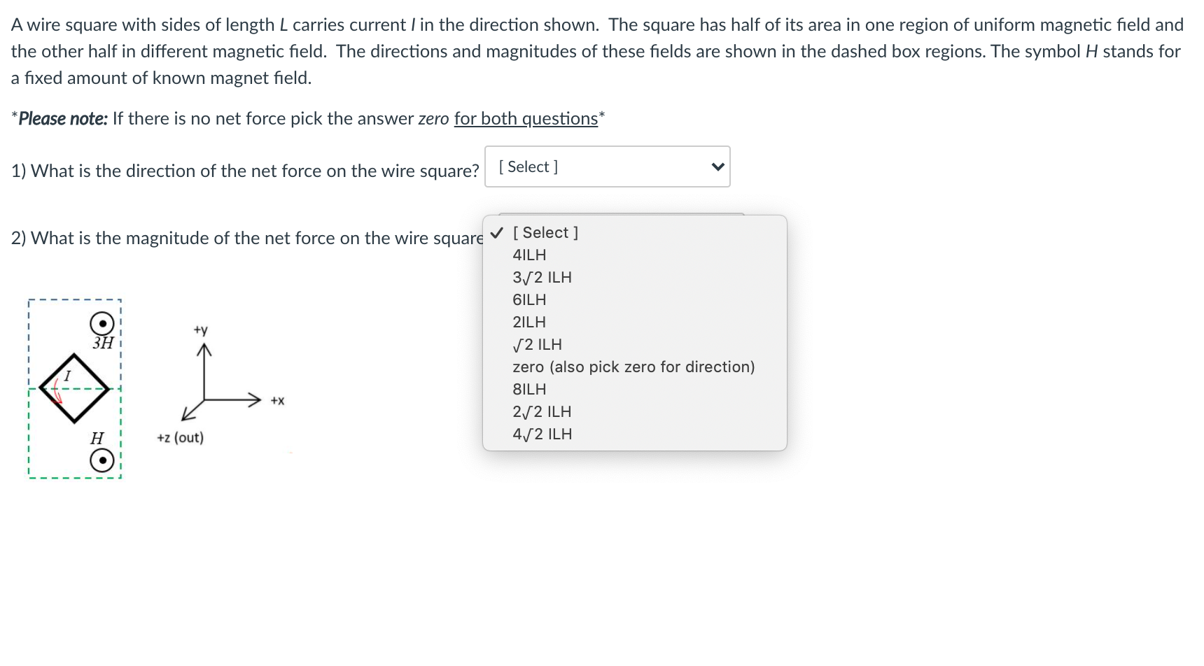 Solved A wire square with sides of length L carries current | Chegg.com