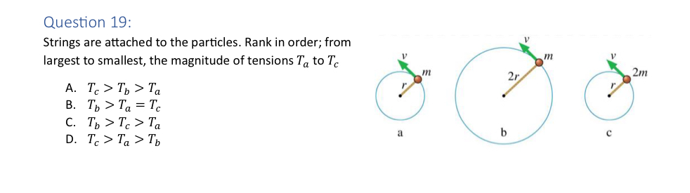 Solved Question 19:Strings are attached to the particles. | Chegg.com