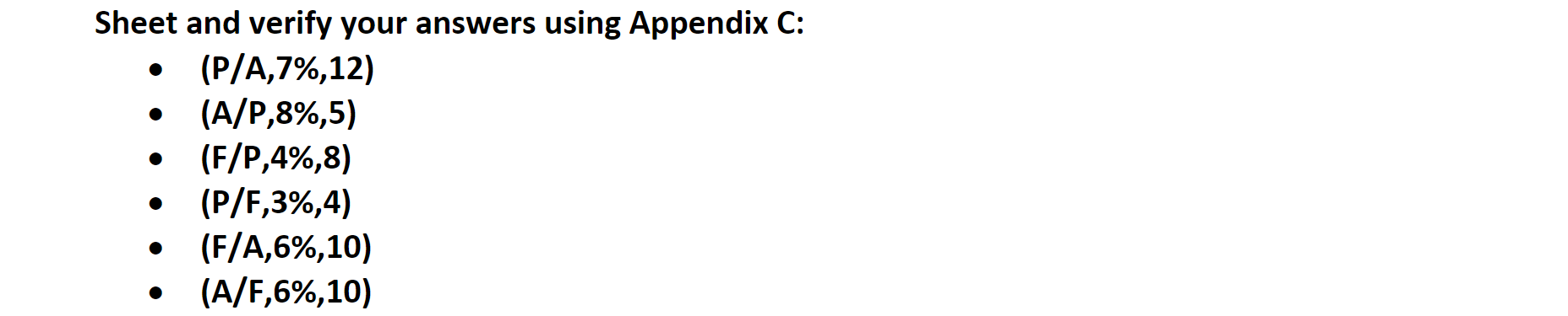 Solved . Sheet and verify your answers using Appendix C: | Chegg.com