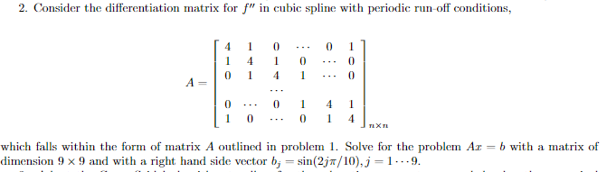 Solved 2. Consider the differentiation matrix for f′′ in | Chegg.com