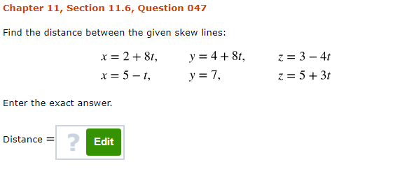 Solved Chapter 11, Section 11.6, Question 047 Find the | Chegg.com