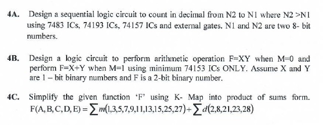 4A. ﻿Design a sequential logic circuit to count in | Chegg.com