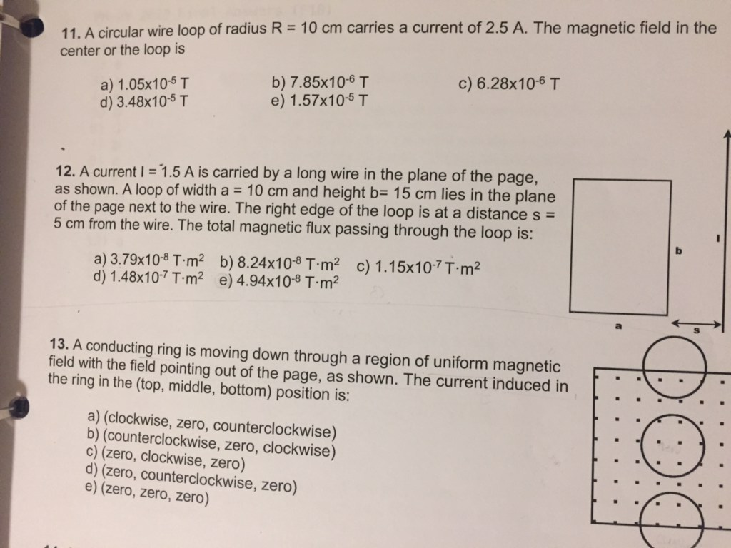 Solved 11. A circular wire loop of radius R = 10 cm carries | Chegg.com