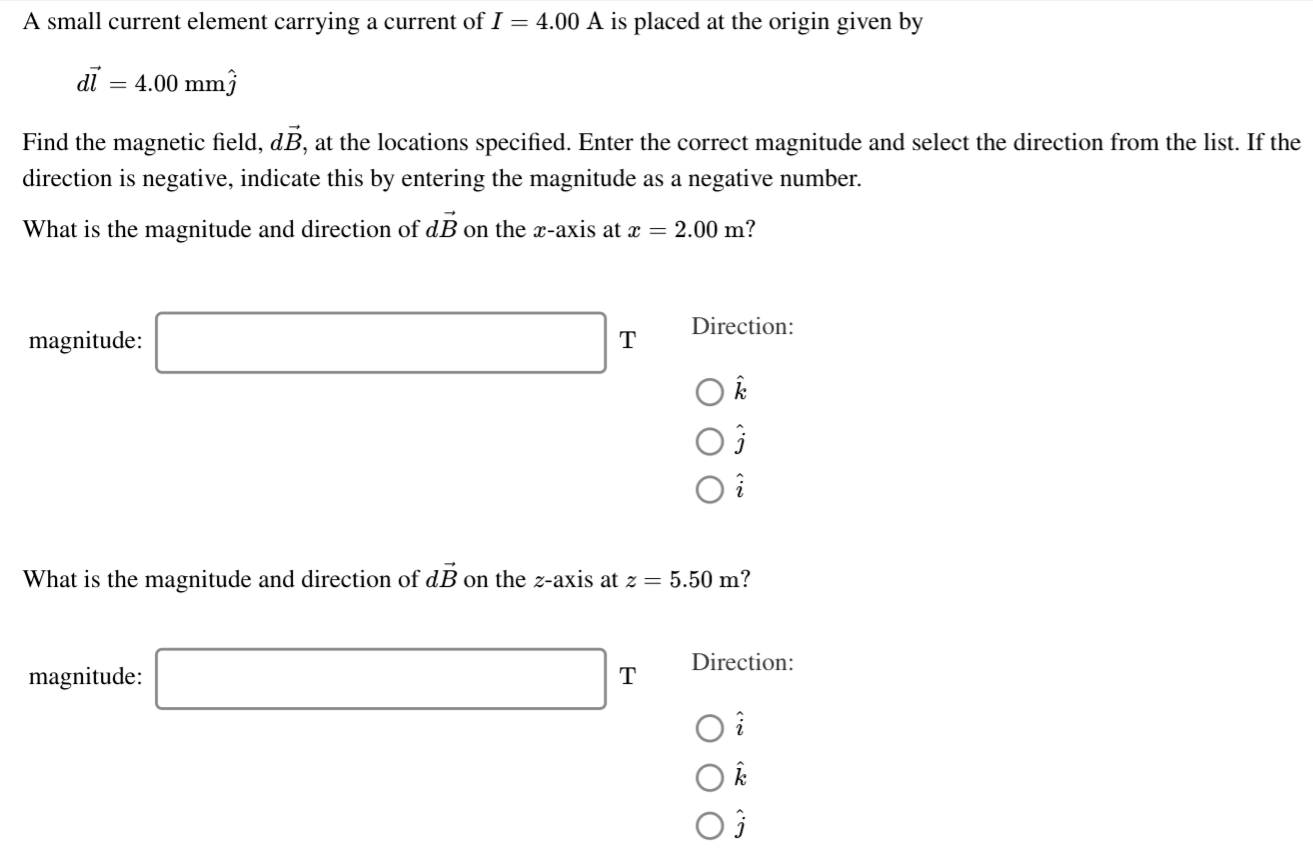 Solved A small current element carrying a current of I = | Chegg.com