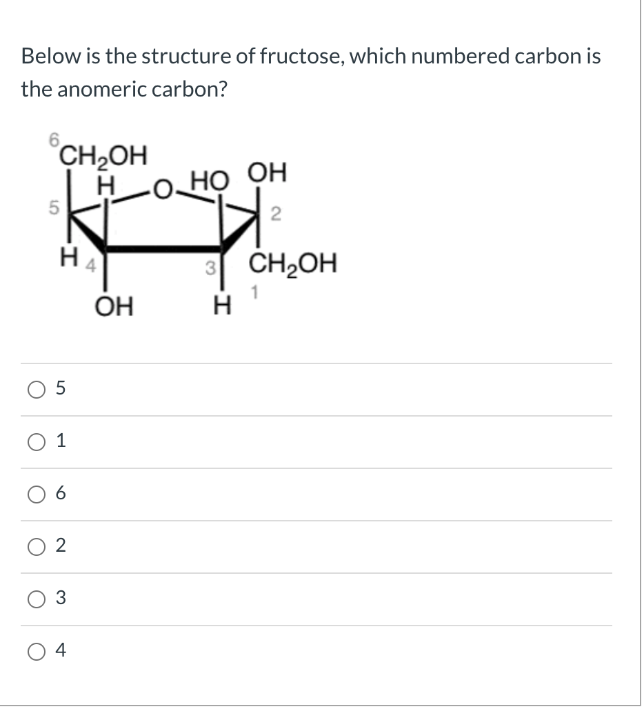 Solved Below is the structure of fructose, which numbered | Chegg.com