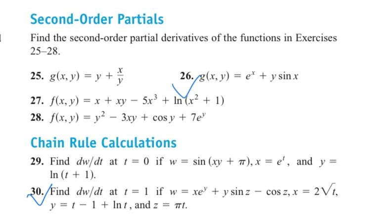 Solved Second-Order Partials Find the second-order partial | Chegg.com