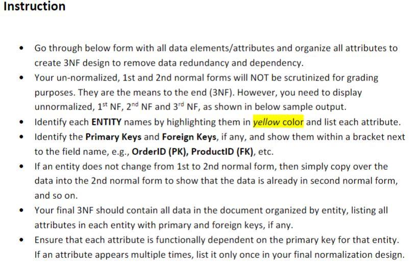 Solved (I need help with organizing all attributes to create | Chegg.com Solved (I need help with organizing all attributes to create | Chegg.com