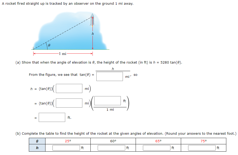 Solved A rocket fired straight up is tracked by an observer | Chegg.com