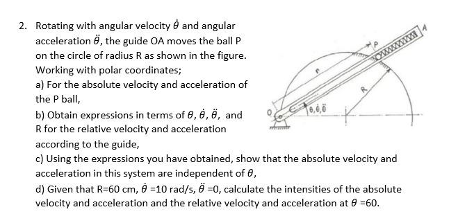 Solved 2. Rotating with angular velocity and angular | Chegg.com