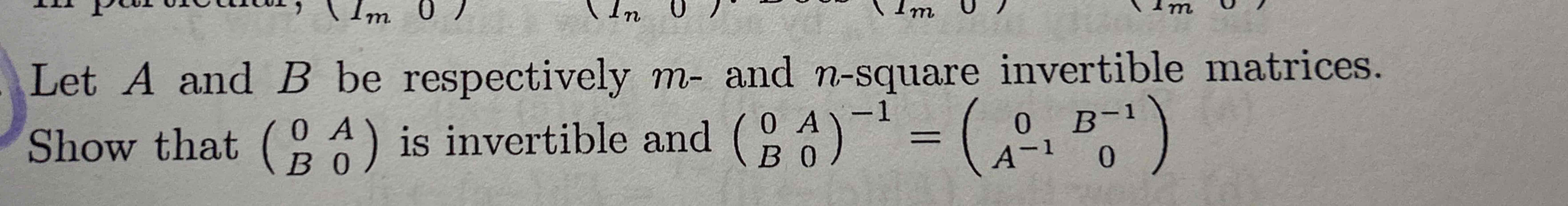 Solved Let A and B ﻿be respectively m - ﻿and n-square | Chegg.com